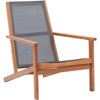 vidaXL Vidaxl - Chaise de jardin Gris Bois deucalyptus solide et textil&egrave;ne