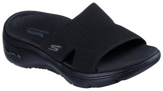 Skechers Pantolette SKECHERS GO WALK ARCH FIT 2.0 SANDAL-, Damen, Gr. 42, schwarz, Textil, unifarben, Schuhe Pantolette, Strandschuh, Slipper mit ArchFit Laufs