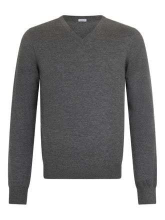 Malo V-neck long-sleeve sweater - Gris