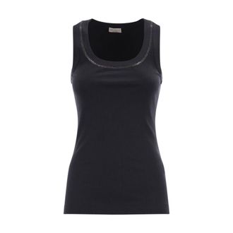 Brunello Cucinelli Rippstrick-Top - - Tops - Damen - Blau - XS