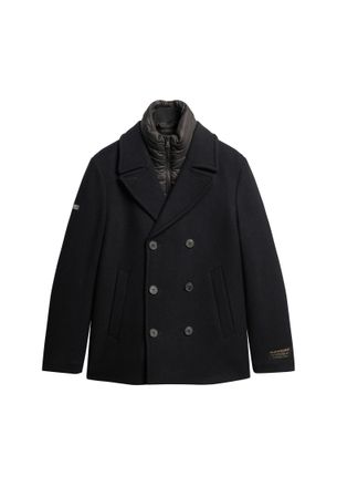 Superdry Herren 2-in-1 Cabanmantel aus Wolle Finster Marineblau M