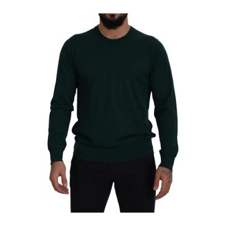 Dolce & Gabbana Gr&uuml;ner Kaschmir-Rundhalspullover - - Knitwear - Herren - Gr&uuml;n - S