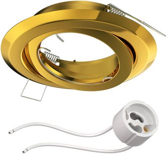 LEDs Com Deckeneinbaurahmen FABI, rund, schwenkbar, gold glänzend (GU10/MR16/GU5,3/50mm) inkl. Fassung