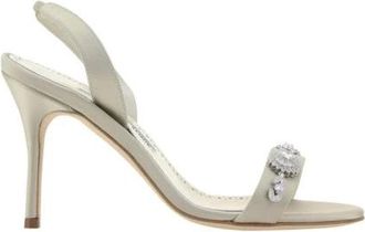 Manolo Blahnik Femme, Chaussures, Beige, Taille: 37 1/2 EU Sandales Lamisan