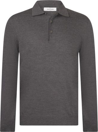 Gran Sasso Extrafine Merino Langarm-Polo - - Knitwear - Herren - Grau - M