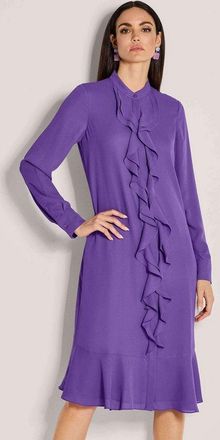 Madeleine Midikleid Elegantes Volant-Kleid mit Rundhals Romantisches Design mit Volants und langen Ärmeln