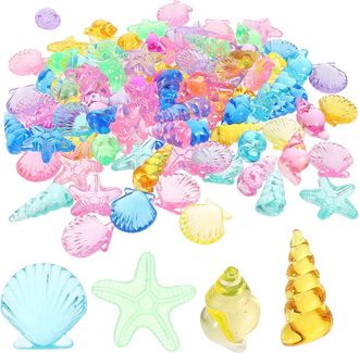 Lurrose Acryl Meerestiere Bunte Mini Muschel Deko Aquarium Falsche Kreatur Pool Tauchspielzeug Geburtstag Party Tischdekoration