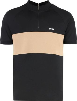 HUGO BOSS Homme, Tops, Noir, Taille: S Polo Colorblock &agrave; Demi-Fermeture &Eacute;clair
