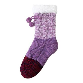 Generic Chaussettes Femme Fantaisie Funny Socks Chaussettes En Fleece Avec Pompoms Amusants Con&ccedil;ues Pour Le Confort Int&eacute;rieur Douces Et Chaudes Pour Les Jours