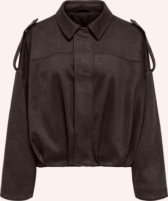 Only Jacke In Lederoptik braun