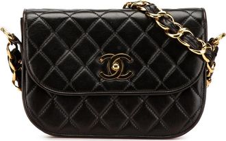 Chanel Hobo Bags - CC Quilted Lambskin Chain Flap - Gr. unisize - in Schwarz - f&uuml;r Damen