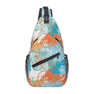 Generic Ancres Nautiques, Corde De Chanvre Sac &Agrave; Bandouli&egrave;re D&eacute;contract&eacute; Pochette Epaule L&eacute;ger Sac Banane Pour Shopping Sport Excursion