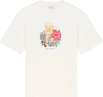 Dr&ocirc;le de Monsieur T-Shirt Hibiscus Club - - Tops - Herren - Wei&szlig; - XL