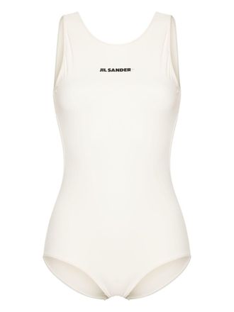 Jil Sander maillot de bain &agrave; logo imprim&eacute; - Tons neutres