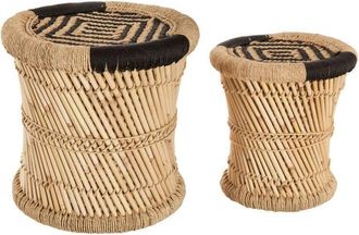Atmosphera Atmosphera - Tables gigognes Ilyan bambou noir cr&eacute;ateur dint&eacute;rieur