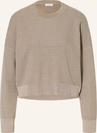 Brunello Cucinelli Brunello Cucinelli Pullover Mit Glitzergarn braun