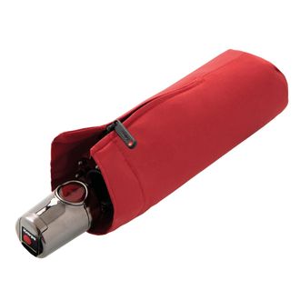 Knirps Taschenschirm T.100 Small Duomatic in Rot mit Schutzh&uuml;lle I Kleiner Regenschirm mit Duomatic-Funktion I Auf-Zu-Automatik I Taschenregenschirm mit Druc