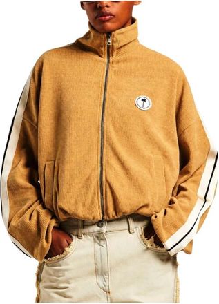 Palm Angels Veste de surv&ecirc;tement Palm Tree en chenille - Femme - Sweatshirts et sweats &agrave; capuche - Beige - Taille: 38 FR