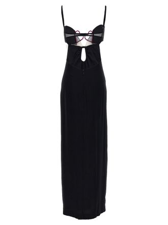 Nensi Dojaka Heart Bra Stretch Viscose Dress - Black