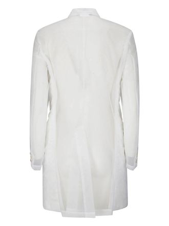 Comme Des Gar&ccedil;ons Single-Breasted Linen Coat - White