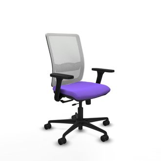 Piqueras y Crespo Atmungsaktiver B&uuml;rostuhl mit 3D-Armen, h&ouml;henverstellbare Lendenwirbelst&uuml;tze, ausgestattet mit Syncro/Traslack und eingespritztem Schaum. Mit Rollen vo