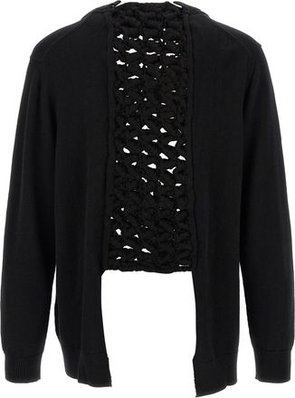 Comme Des Gar&ccedil;ons Macram&eacute;-Textured Wool Cardigan - Black