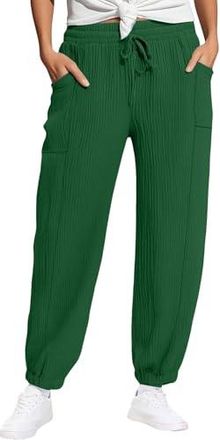 Generic Pantalons Running Femme Chic D&eacute;t&eacute; Long Pants &Eacute;lastique Relax Fit D&eacute;tente Sweatpant Respirant Confortable V&ecirc;tement Fluide Classique Taille Haute 2026 P