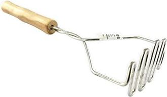 Fackelmann Fackelmann 521417 Manuelle Kartoffelpresse, Gemüsepresse, professionelle Kartoffelpresse, Gemüsepresse, Holz, Edelstahl, 29 x 9,5 x 5,5 cm, Braun