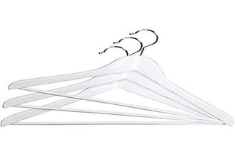 Ordinett Set 3 Kleiderb&uuml;gel aus Holz 45 cm Wei&szlig;