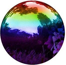 Trademark Innovations Gazing Ball, Edelstahl, Regenbogen, 20,3 cm