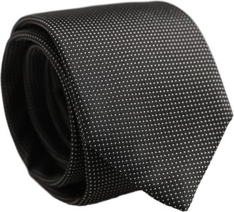 Dolce & Gabbana Silk Micro Polka Dot Necktie - Black
