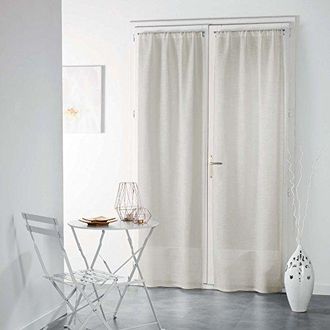 Douceur d'Int&eacute;rieur Douceur dInterieur Haltona Paar gerade Gardinenstange, Leinen-Effekt, gewebt, Haltona, Polyester, Wei&szlig;, 240 x 70 cm