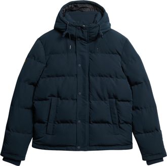 Superdry Herren Everest Kurze Pufferjacke mit Kapuze Finster Marineblau XXL
