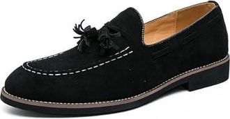 Generic Mocassins décontractés pour homme avec pompon et noeud, Noir, 40 2/3 EU