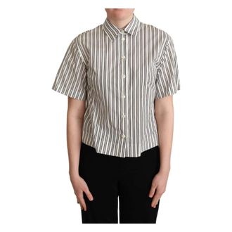 Dolce & Gabbana Gestreiftes Baumwoll-Poloshirt - - Blouses & Shirts - Damen - Schwarzk - M