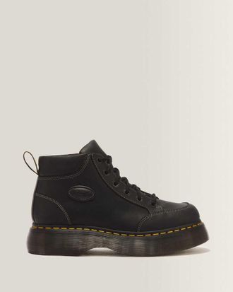 Dr. Martens Buzz 6-&Ouml;sen Wyoming Leder Schn&uuml;rstiefel in Schwarz, Gr&ouml;&szlig;e: 36
