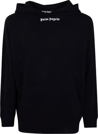 Palm Angels Homme, Sweatshirts et sweats &agrave; capuche, Noir, Taille: L Classic Logo Over Sweat &agrave; capuche