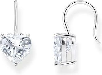 Thomas Sabo H2288-051-14 Boucles doreilles pendantes en argent sterling 925 avec coeur en zircone blanche, taille unique, Argent sterling, Zircone cubique