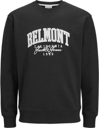 Jack & Jones Crew Neck Jjdetroit Sweat à col Rond, Noir, L Homme