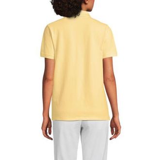 Lands End Piqu&eacute;-Poloshirt, Damen, Gr&ouml;&szlig;e:40-42 regular, Gelb, Baumwoll-Mischung, by Lands End