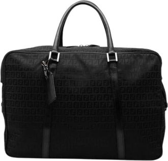 Fendi unisex, Pre-owned, Noir, Taille: ONE Size Sac de voyage en toile Pre-owned