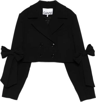 Ganni double-breasted jacket - Schwarz