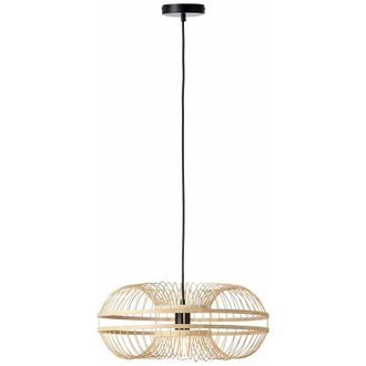 Brilliant Busan Pendelleuchte 48cm schwarz/natur Innenleuchten,Pendelleuchten 1x A60, E27, 40W, geeignet f&uuml;r Normallampen (nicht enthalten) In der H&ouml;he