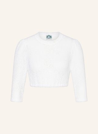 Hammerschmid Hammerschmid Dirndlbluse Alina Aus Spitze Mit 3/4-Arm weiss