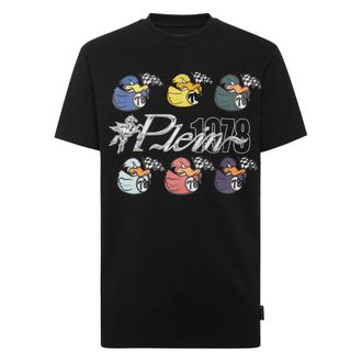 Philipp Plein Homme, Tops, Noir, Taille: L T-Shirt Col Rond Duck