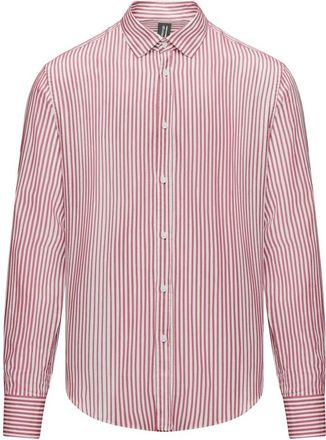 Bomboogie Homme, Chemises, Rouge, Taille: 2XL Chemise ray&eacute;e en lin/coton
