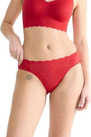 sloggi Zero Feel Bliss Festive High Leg Slip, Shanghai Red, S Femmes