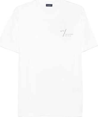 Paul & Shark Homme, Tops, Blanc, Taille: XL T-shirt &agrave; col rond avec d&eacute;tail logo