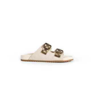Burberry Double Bouckle Checked Sandals