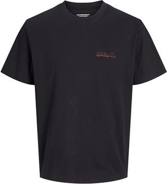 Jack & Jones Jorretiro Back Tee SS Crew Neck Se25 T-Shirt à col Rond, Noir, L